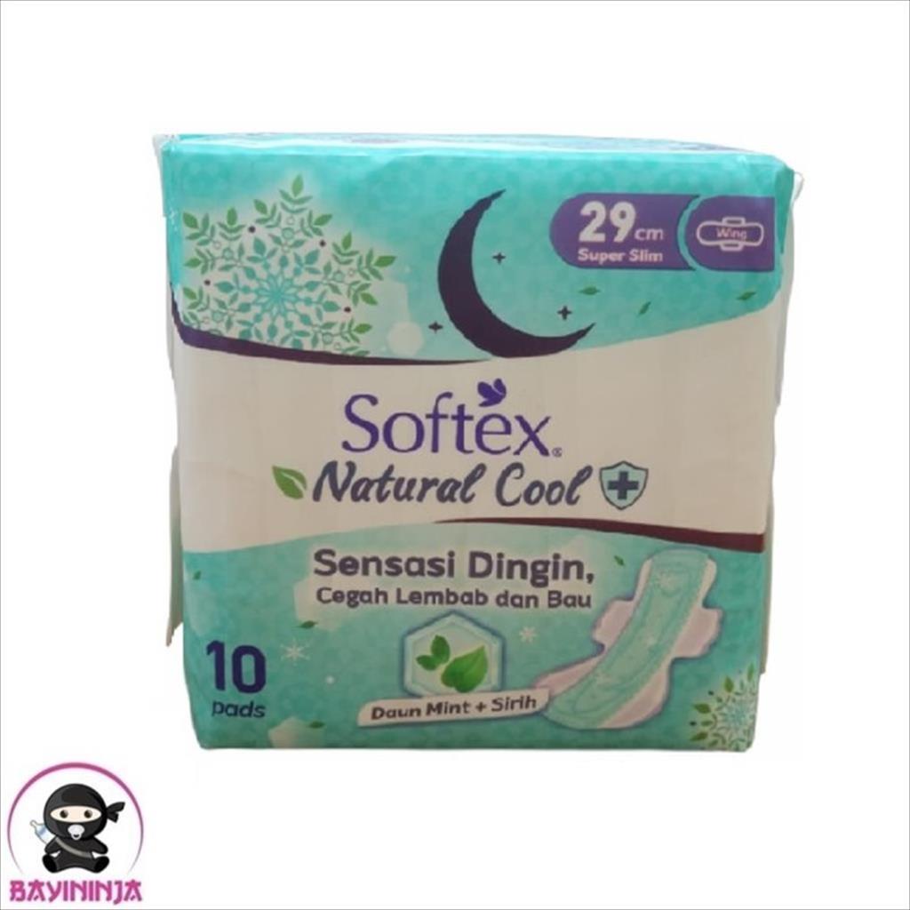 Softex Natural Cool Mint Betel Leaf Night Wing 29cm x 10s | Shopee Malaysia