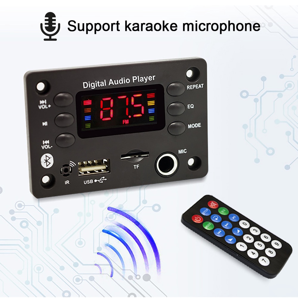 DC 5V 12V MP3 Player Bluetooth 5.0 Decoder Board Car FM Radio Lossless ...