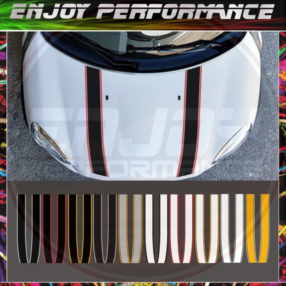 Car Engine Hood Bonnet Sticker Stripes Decals Decor For Mini Cooper S ...