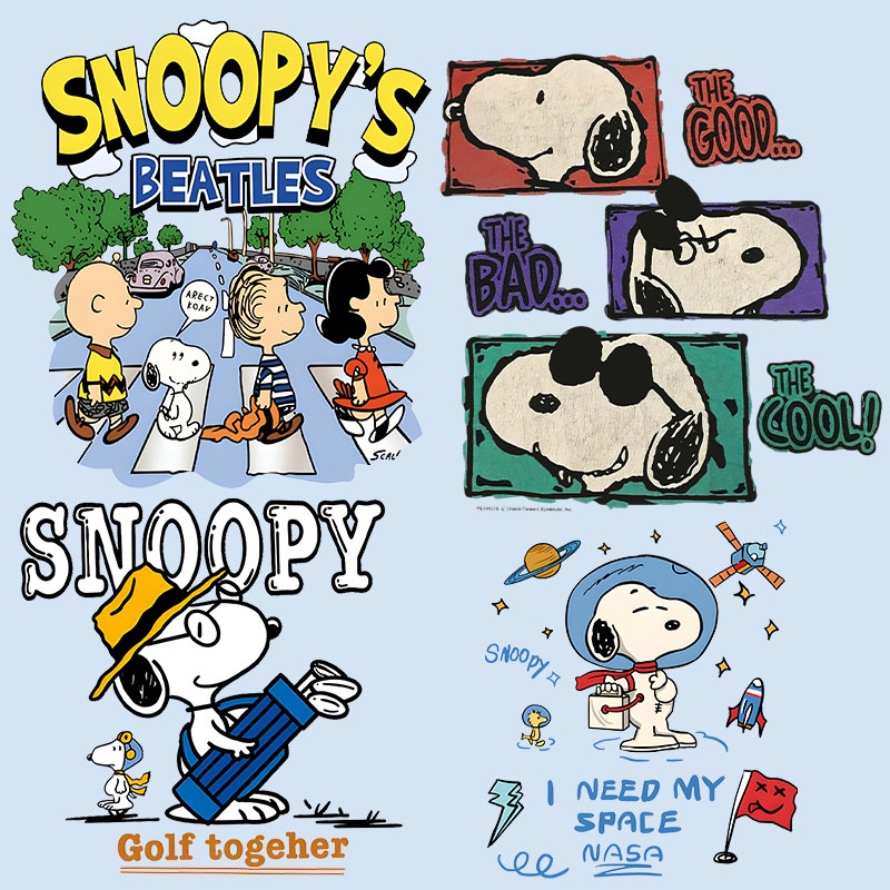 Snoopy Pattern Iron-on Transfers for Bag Clothing Heat Transfer ...