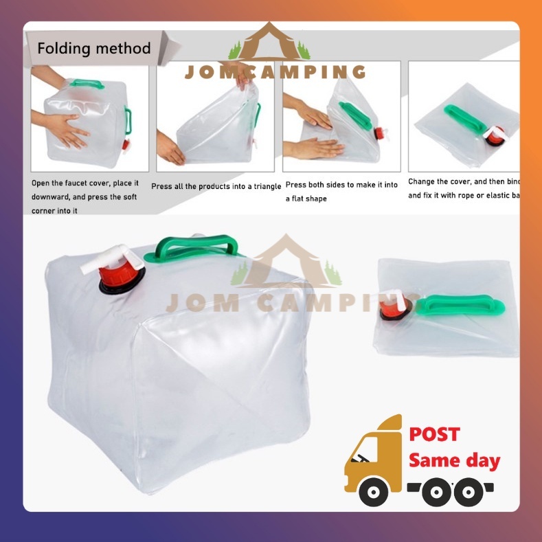 Baldi Lipat 10L Lutsinar PVC Kapasiti Besar Camping Outdoor Beg Air ...