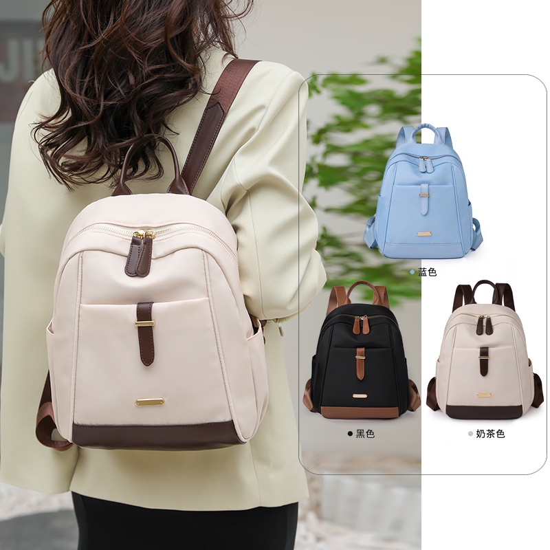 Korean Simple All-Match Ladies Backpack Large-Capacity Texture Travel ...