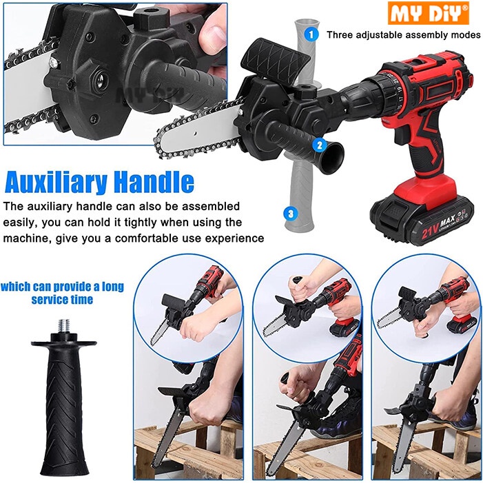 MYDIYHOMEDEPOT - 4inch 6inch Electric Drill Convert to Chainsaw ...