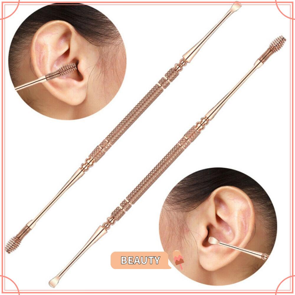 BEAUTY 1PC Adult Earpick Spiral Dual Head Spring Ear Cleaner Stainless ...
