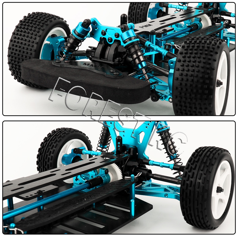 Metal & Carbon Fiber Full Chassis Frame Body Kit with Shock Absorbers Wheels Gearbox for 1/10 ...