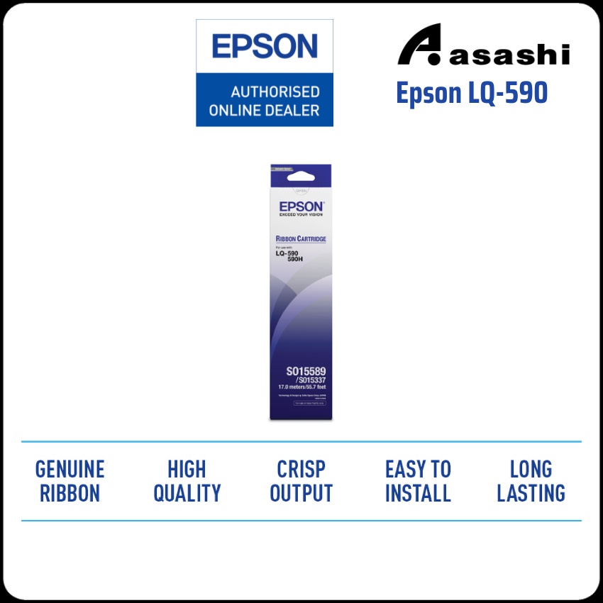 Epson Ink Ribbon LQ- 590 / 590II / 590IIN S015589 (17m) ( 10PCS /Pack ...