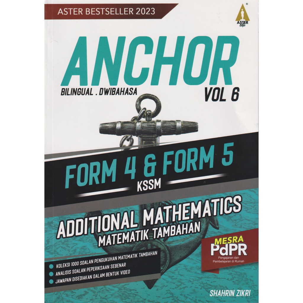 ANCHOR MATEMATIK TAMBAHAN VOL 6 FORM 4 & FORM 5 KSSM | Shopee Malaysia