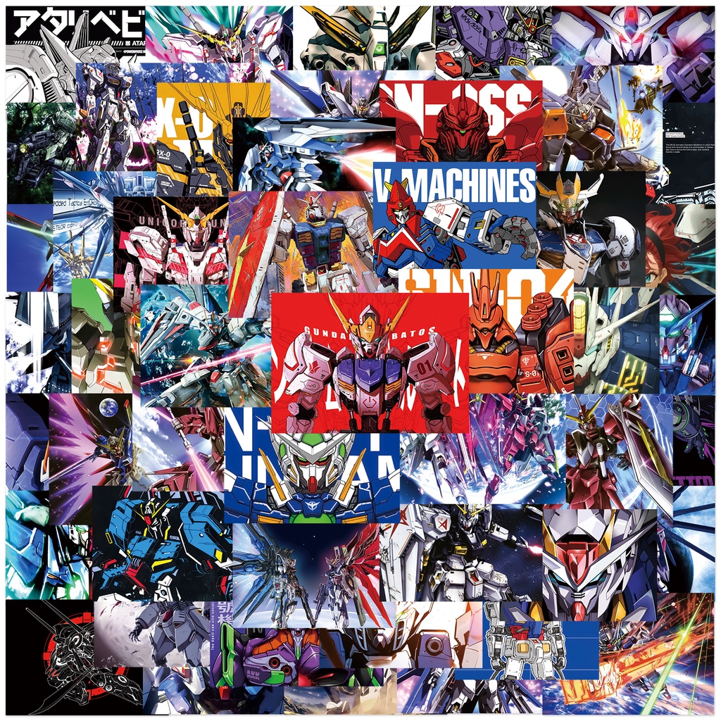 GUNDAM 50 pcs Waterproof Non Repeating Stickers Pack | Shopee Malaysia