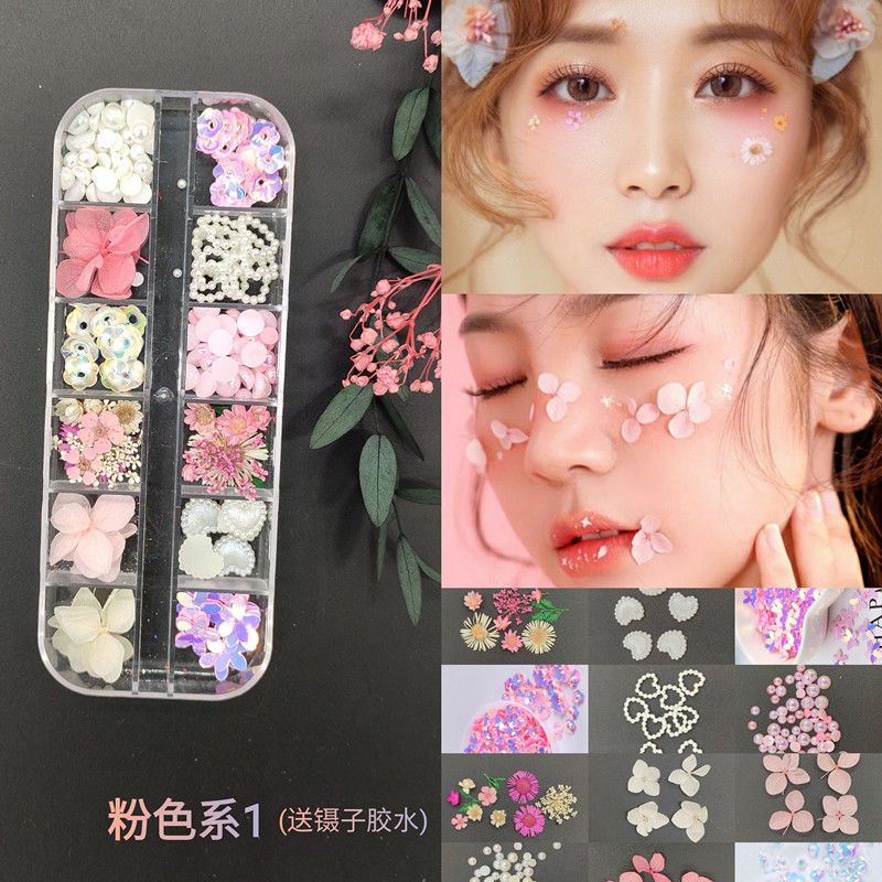 Bridal Dry Petal Makeup Face Decoration Flower Face Sticker Styling ...