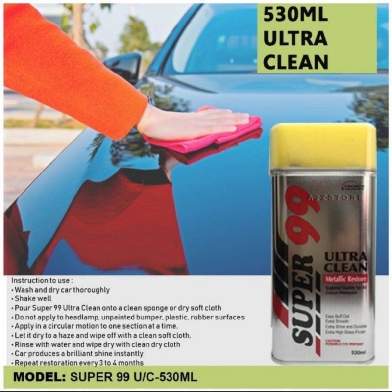 Soft 99 Cleaner & Polish Luster / Meta Clean Wax with Sponge 530 ml ...