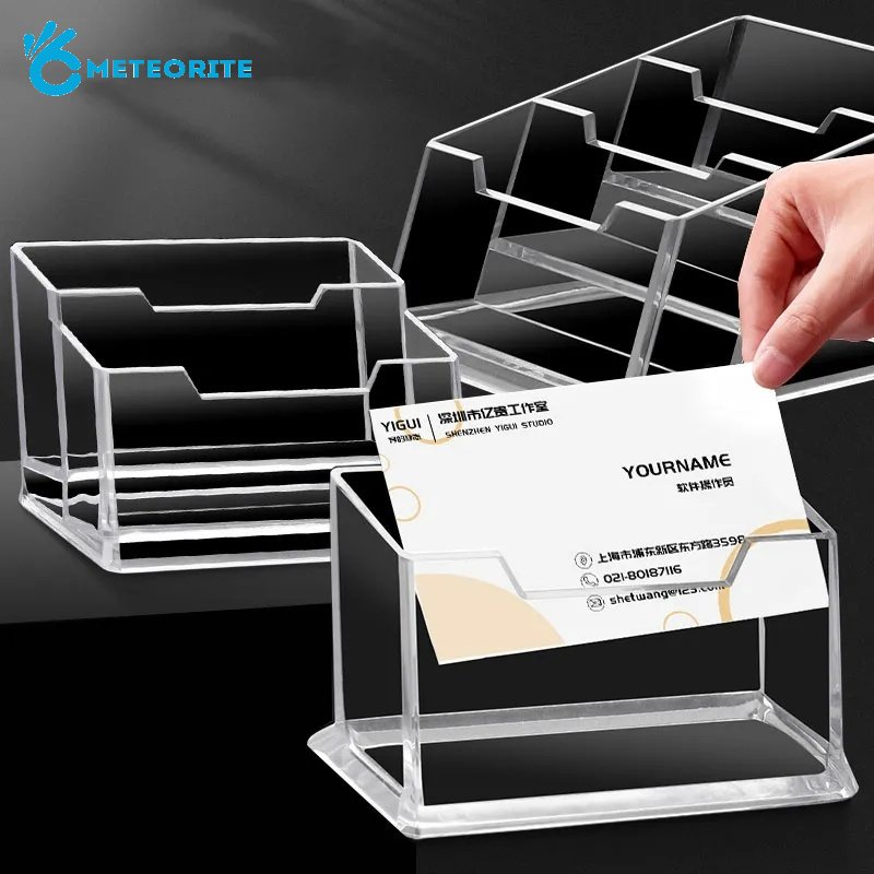1Pc Simple Transparent Acrylic Name Cards Storage Holder/ School Office ...