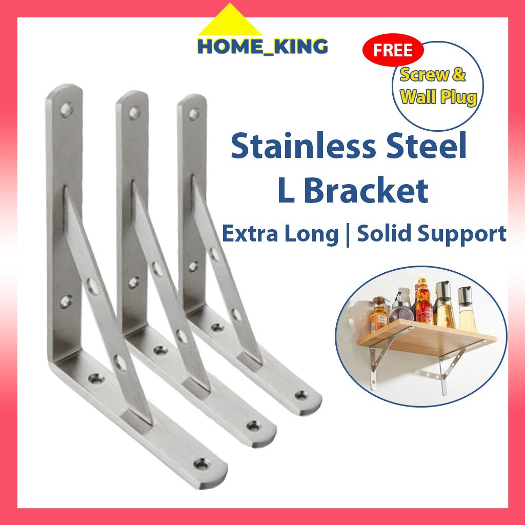 Home King Extra Long Thickened Solid Stainless Steel L Bracket Angle ...