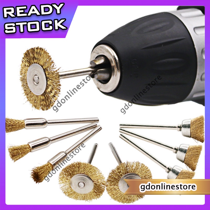 1pcs 3mm Copper Wire Brush Burr Grinding Head for Rotary Drill Die Grinder Abrasive Polish Mata Derus Dawai Tembaga Shopee Malaysia