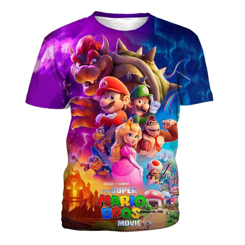 New 2023 Movie Super Mario Bros. Men's 3D Graphic Printing T-Shirt ...