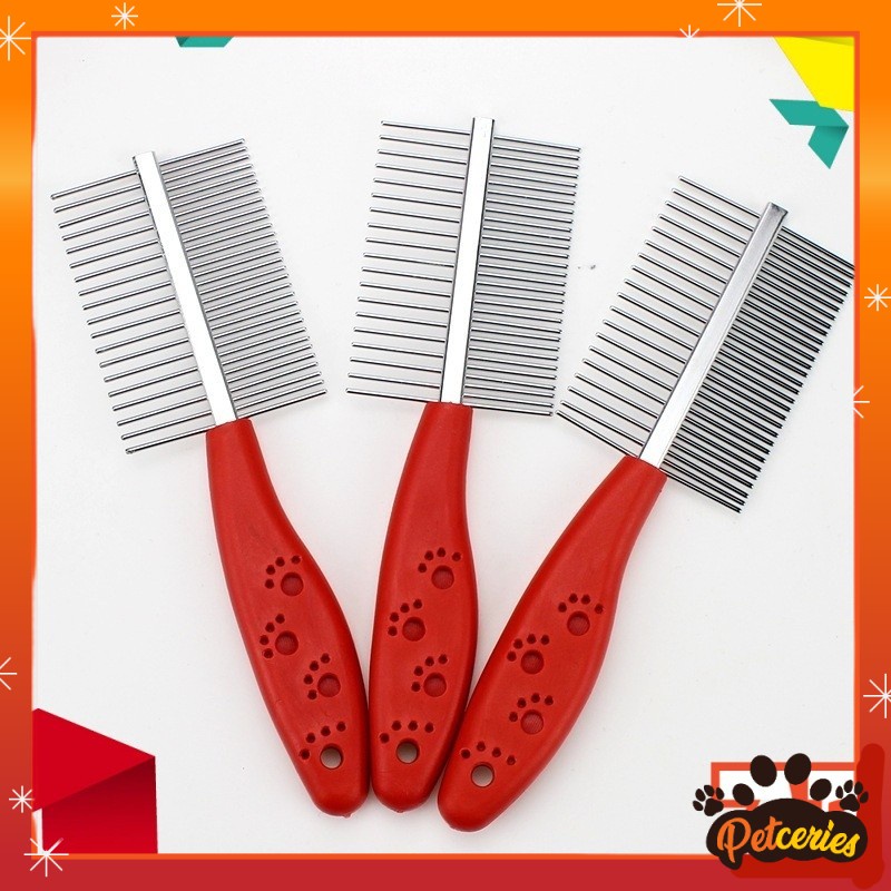 Double Row Comb with Shank Footprint and Dense Teeth 带柄脚印疏密齿双排梳 ...