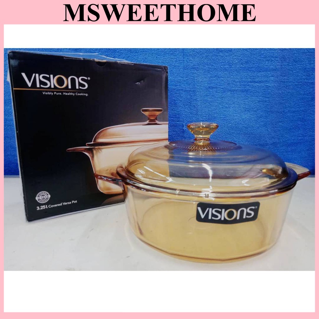 (READY STOCK) VISION 0.8LT,1.25LT,2.25LT COVERED VERSA POT | Shopee ...