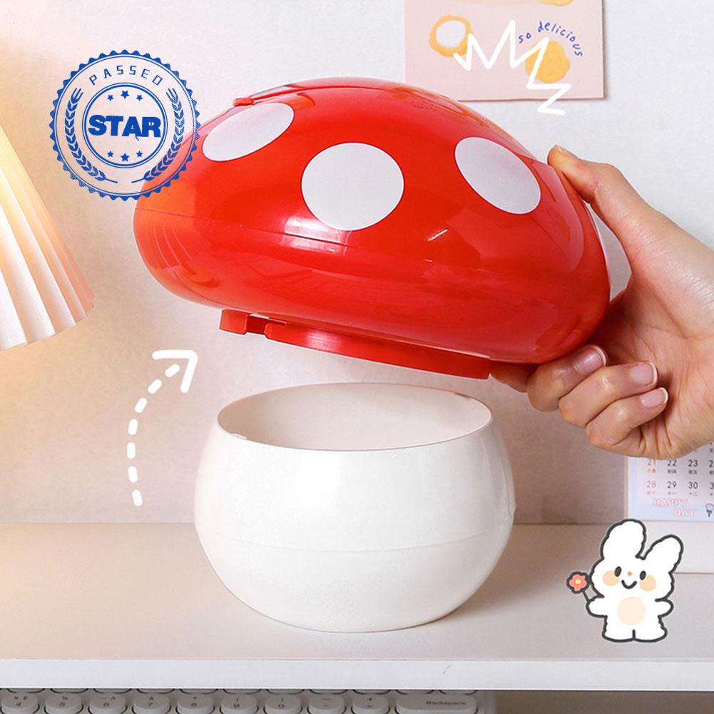 Mushroom Shape Trash Can Mini Desk Bin Waste Basket Tabletop Countertop ...