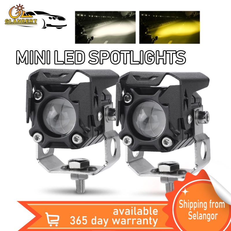 🚓 Ready Stock 🏍 2PCS LED Motorcycle Lights Mini Driving Lights ...