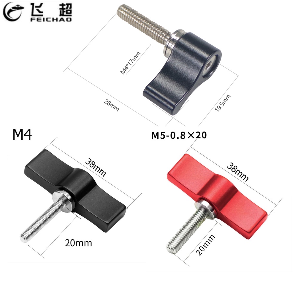 FEICHAO M4 M5 Thread Thumb L/T-shaped Handle Lever Wing Nut Knob Screw ...