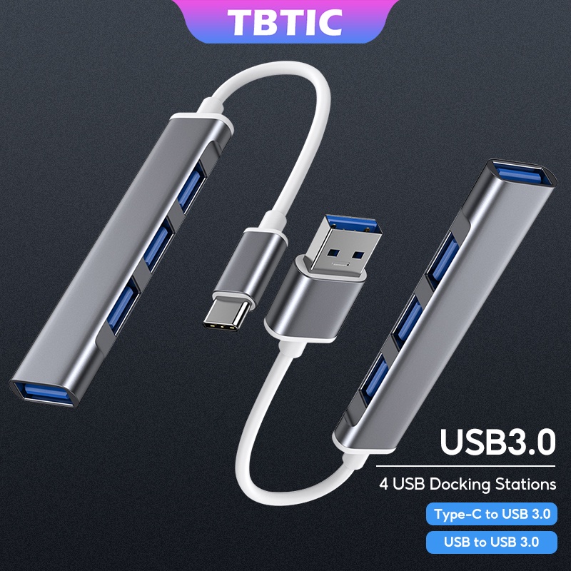 TBTIC 4 in 1 USB 3.0 Type C HUB Expander Ultra Thin High Speed Mini ...