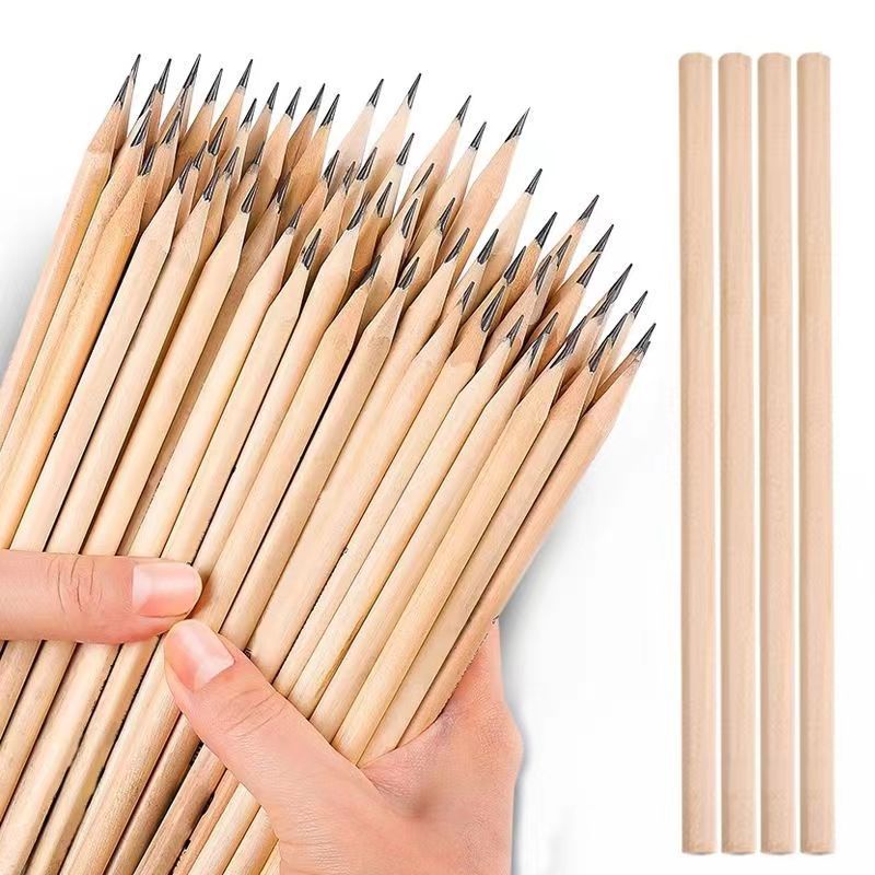 1 Pcs Log HB Hexagonal Round Pencil Without Rubber Graphite Pencil ...
