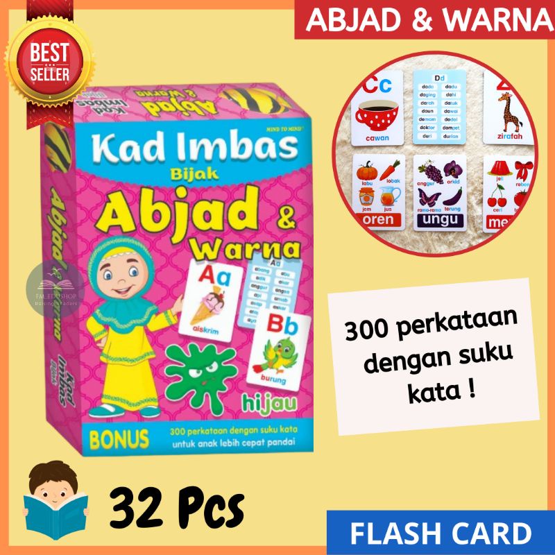 (32pcs) Flash Card ABC & Warna Flash Card Colour Flash Card Alphabet ...