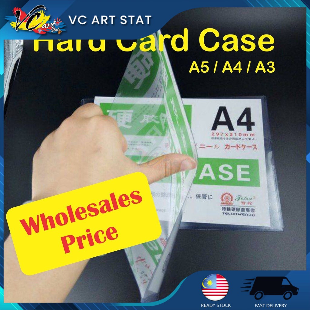 VC Art Hard Card Case A4 High Transparency A5 A3 File Folder Organizer Document Office Round ...