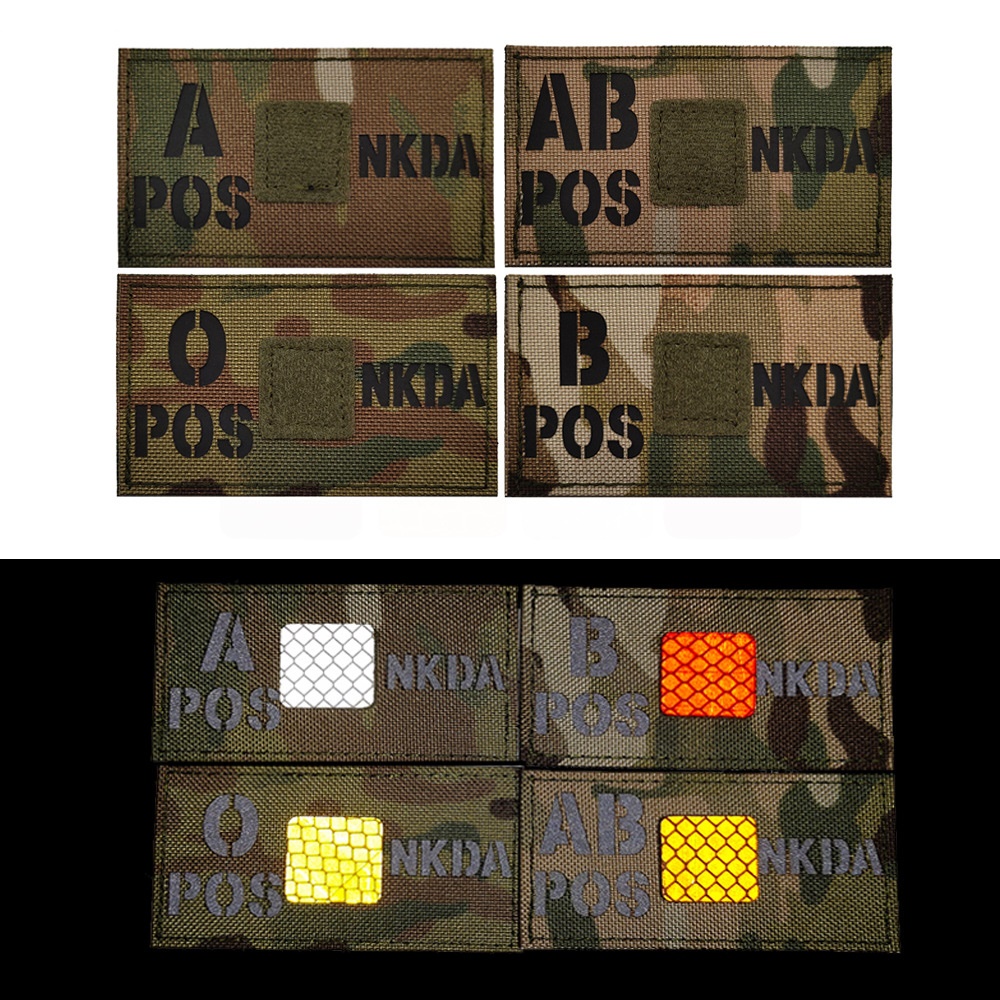 5pcs/Set IR Reflective Blood Type CP Patches A B AB O POS Military ...
