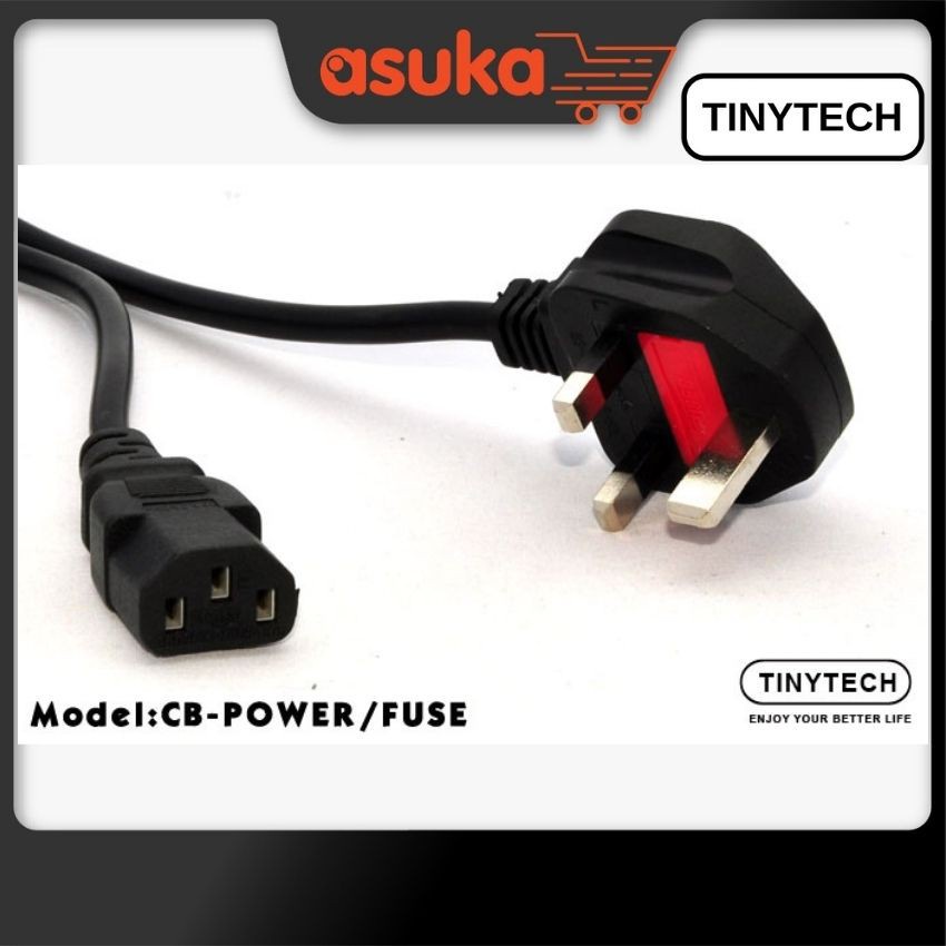 3 Prong 2 pin 3 pin hole Power Cord Cable with 13A Fuse for Desktop ...