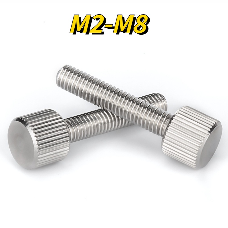 [XNY] 304 Stainless Steel Round Knurled Hand Screw M2M3M4M5M6M8 Small ...