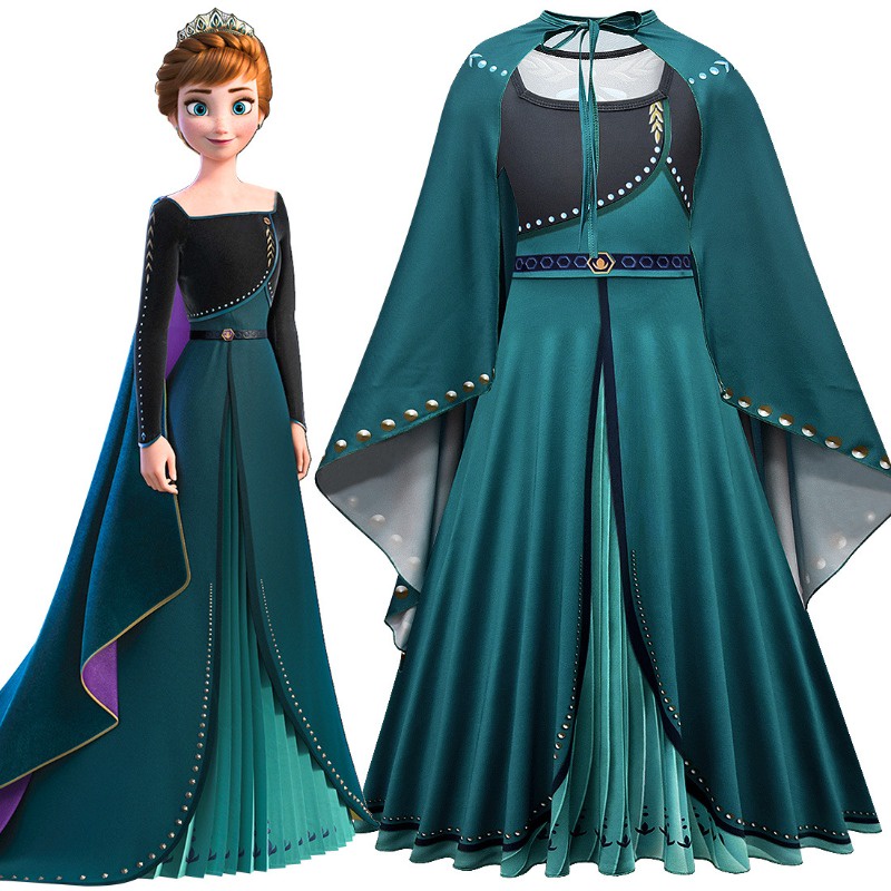 Frozen 2 Cosplay Anna Princess Dress for Kids Girls Clothes Halloween ...