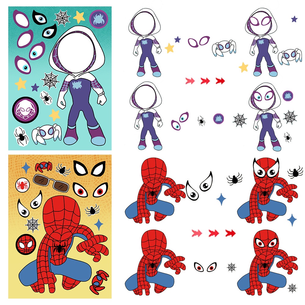 8 Sheets Marvel Superhero Iron Man Captain America Spider-Man Make A ...