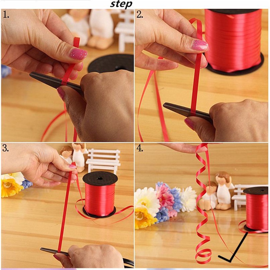250 Yards Roll Plain Ribbon Balloon String Tied Rope Knot Balloon Gift ...