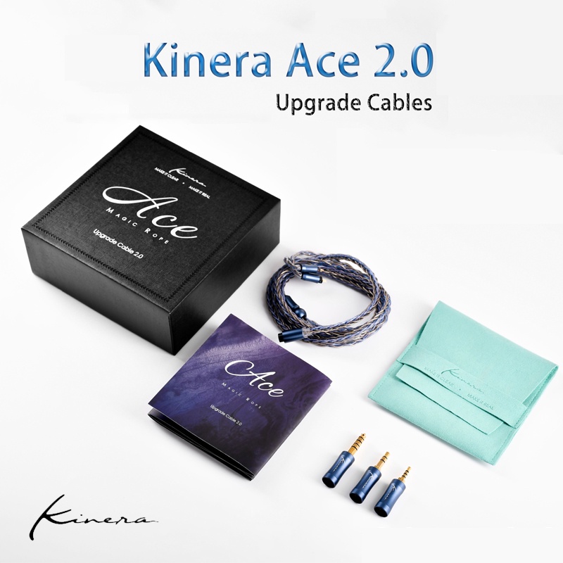 Kinera Ace 2.0 Modular Upgrade Earphone Cable (2.5mm + 3.5mm + 4.4mm) Replaceable Plug Design ...