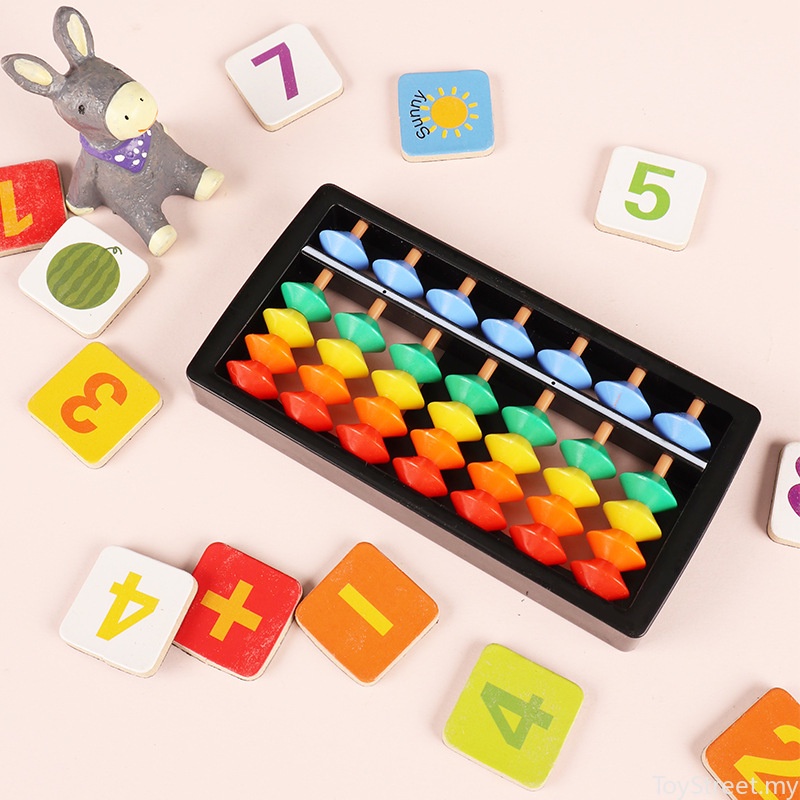Mini cute plastic abacus arithmetic 7 children math abacus educational ...