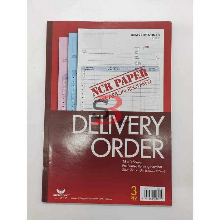 Unicorn NCR Delivery Order (25 x 3ply) | Shopee Malaysia