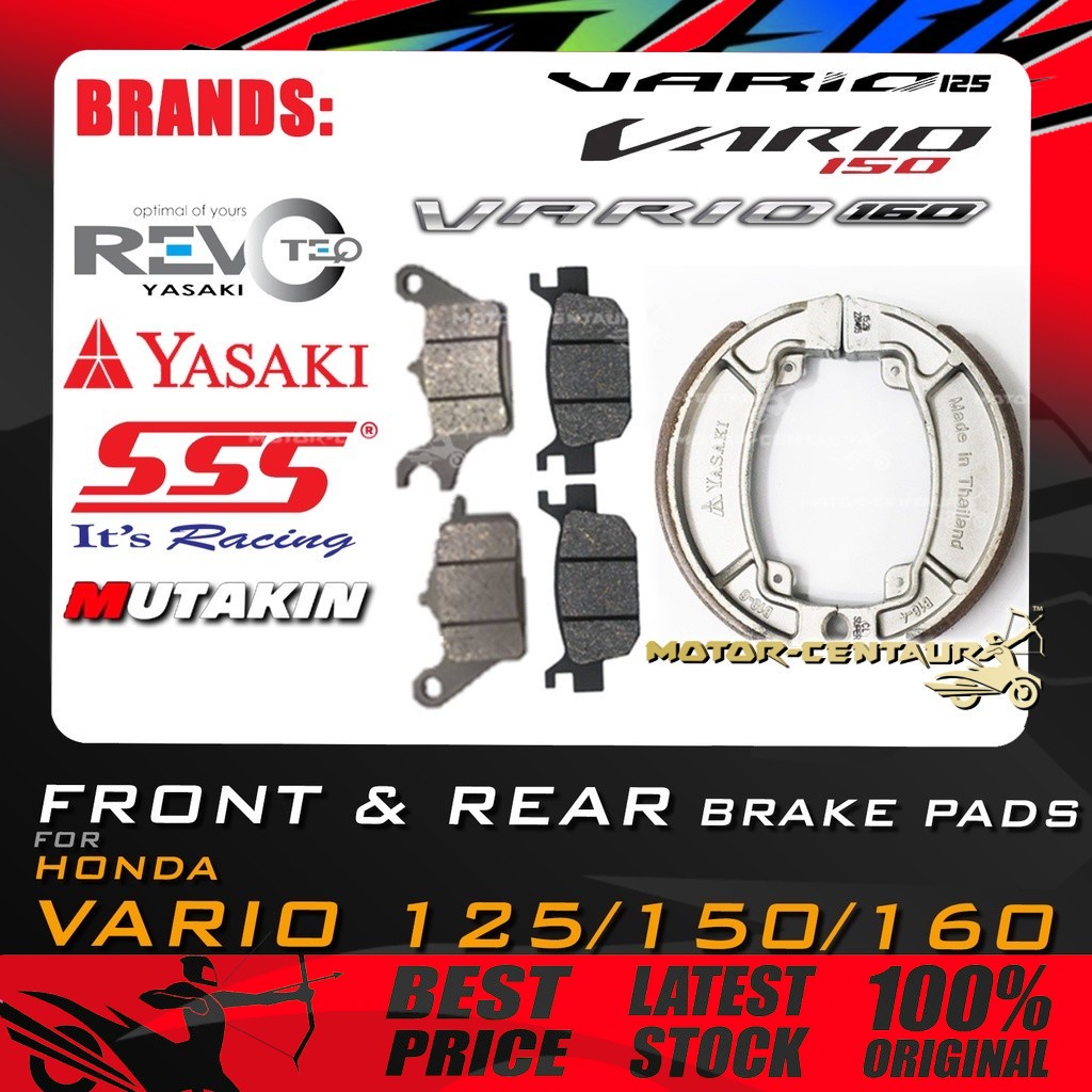 KULIT BREK REVOTEQ, YASAKI, SSS, MUTAKIN FRONT/REAR DISC BRAKE PADS ...