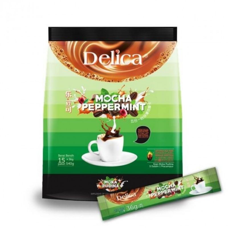 Delica Mocha Peppermint White Coffee 15 x 36g KOPI PUTIH | Shopee Malaysia