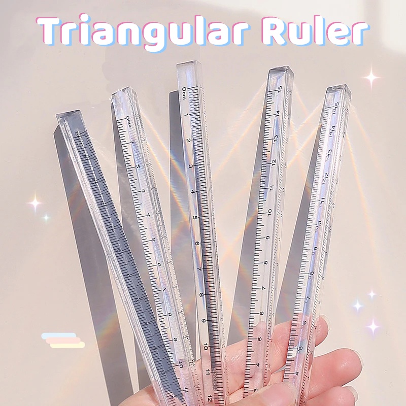 15/20cm Transparent Triangular Ruler Ins Style Clear Triangle Ruler ...