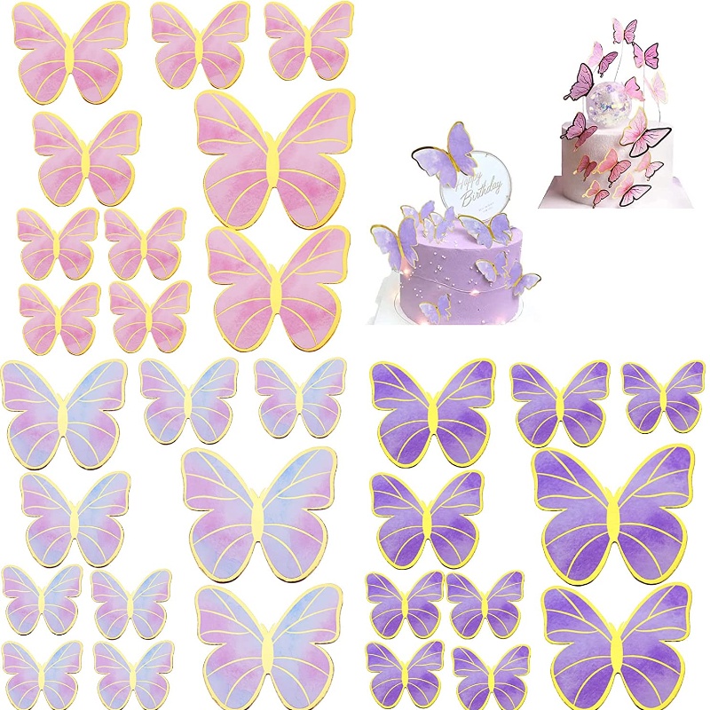 11 Pcs/set Butterfly Cake Topper Baking Cake Decoration Acrylic Cake ...