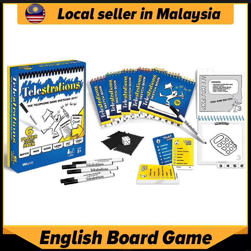 Fun Board Game Telestrations The Telephone Game Sketched Out | Shopee ...