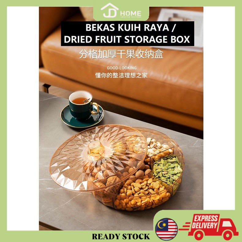 JD Home [Ready Stock] Bulat Bekas Kuih Raya / 6 in 1 Compartment Plate ...