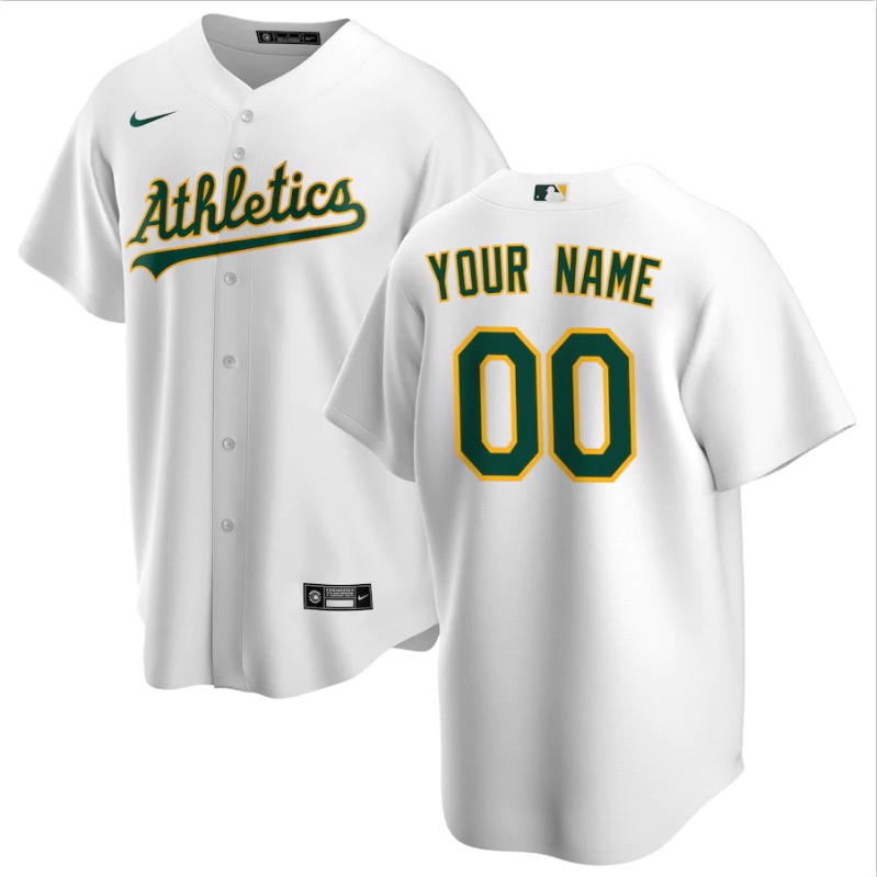 MLB Oakland Athletics Baseball Jersey White Green Yellow Grey Retro ...