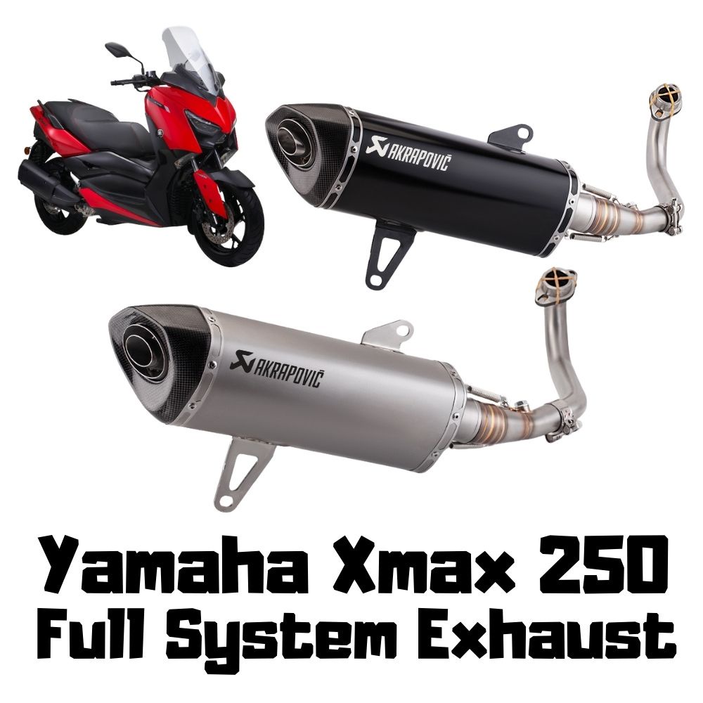 Yamaha Xmax 250 Full System Exhaust Stainless Steel with Real Carbon ...
