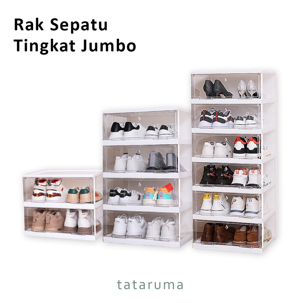 Tataruma Kutsu - Shoe Rack Stacking Jumbo Level Folding Magnetic Lid ...