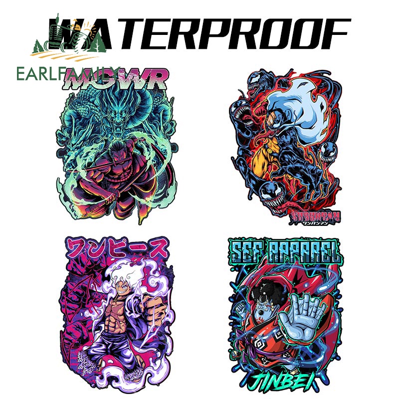 EARLFAMILY 13cm x 9.6cm One Piece Luffy One Punch Man Car Stickers ...