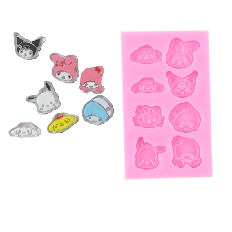 8 Cavity Sanrio Series Silicone Mold Quicksand Filler Tool Chocolate