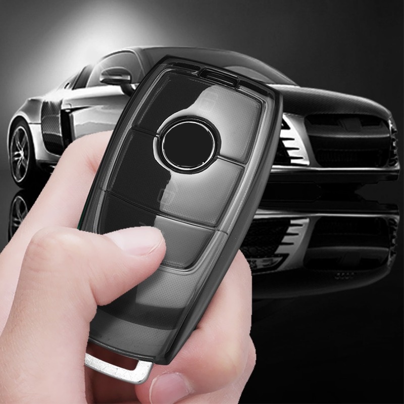 Transparent TPU Car Key Case Cover for Mercedes Benz E C S GLC Class ...