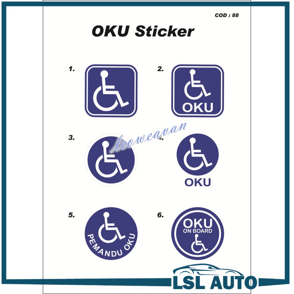 OKU sticker (JPJ approved sticker) - 2 pcs | Shopee Malaysia