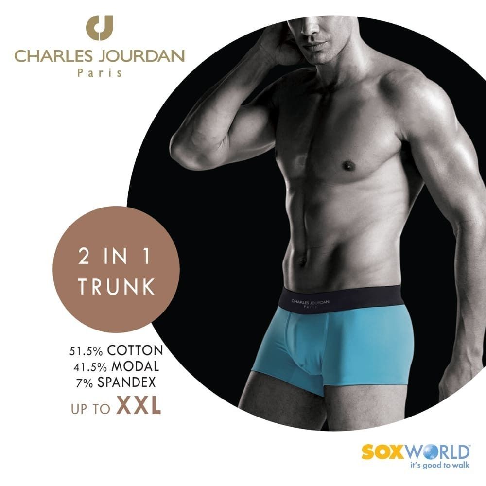 Charles Jourdan 2 in 1 Modal Spandex Innerwear Boxer Trunk 50-CT-01 | Shopee Malaysia